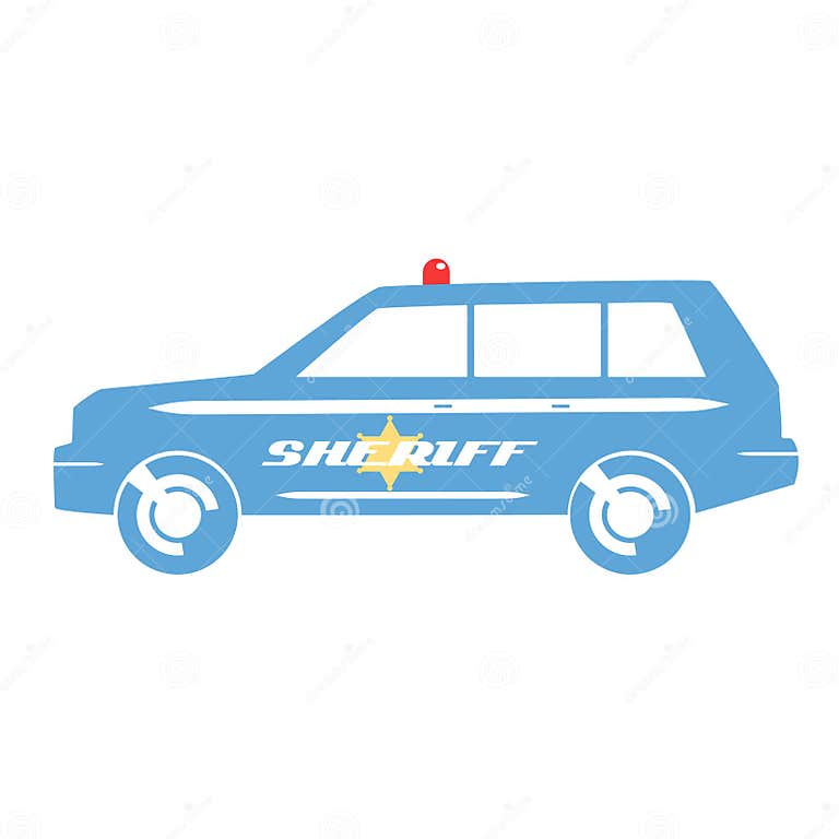 Sheriff car flat design. stock vector. Illustration of sheriff - 74610702