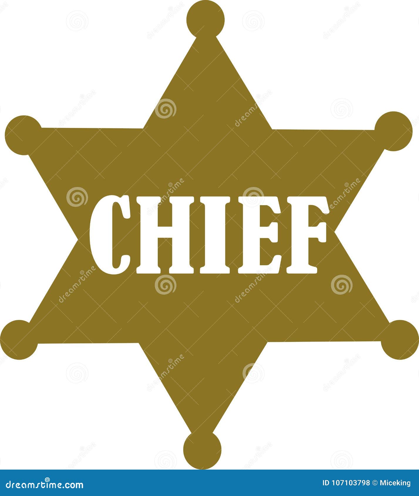 Sheriff chief star stock vector. Illustration of sign - 107103798