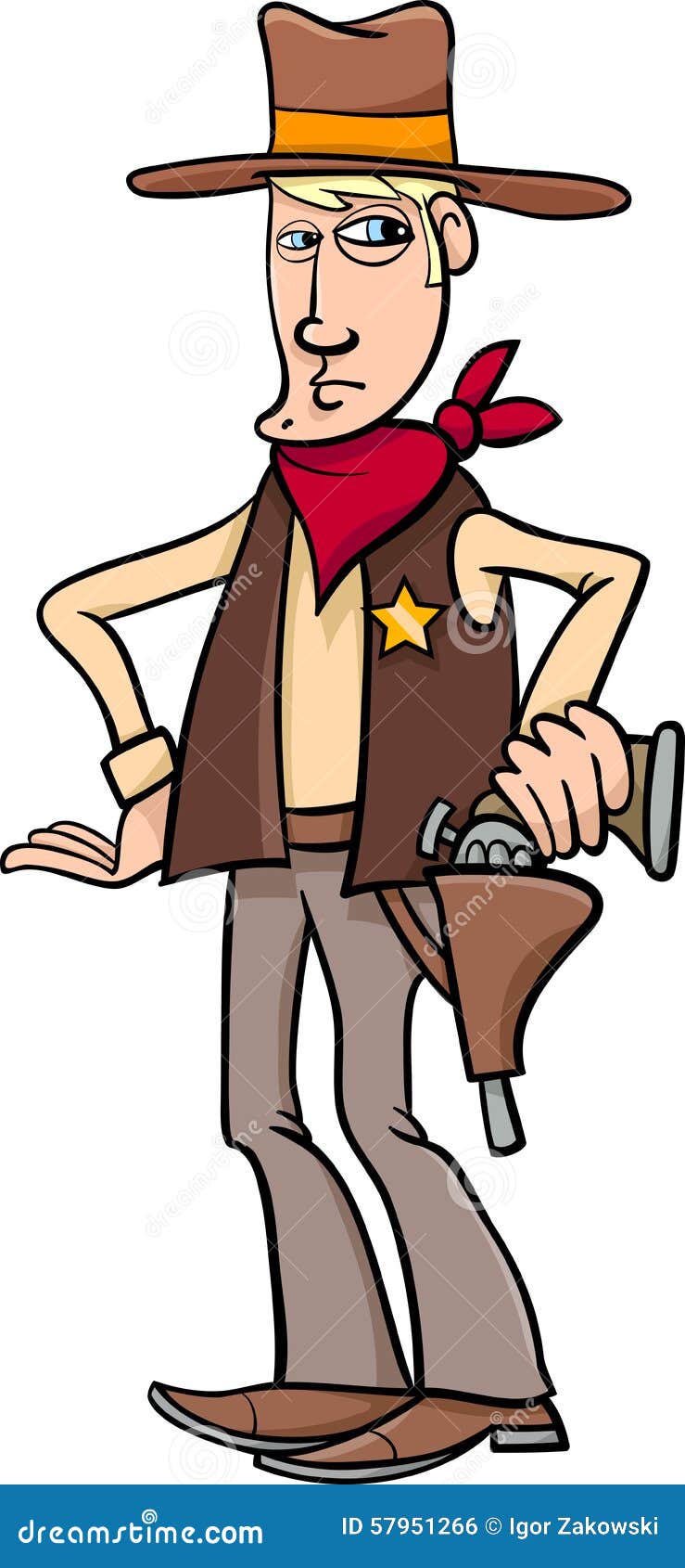 Sheriff cowboy cartoon stock vector. Illustration of frontier - 57951266