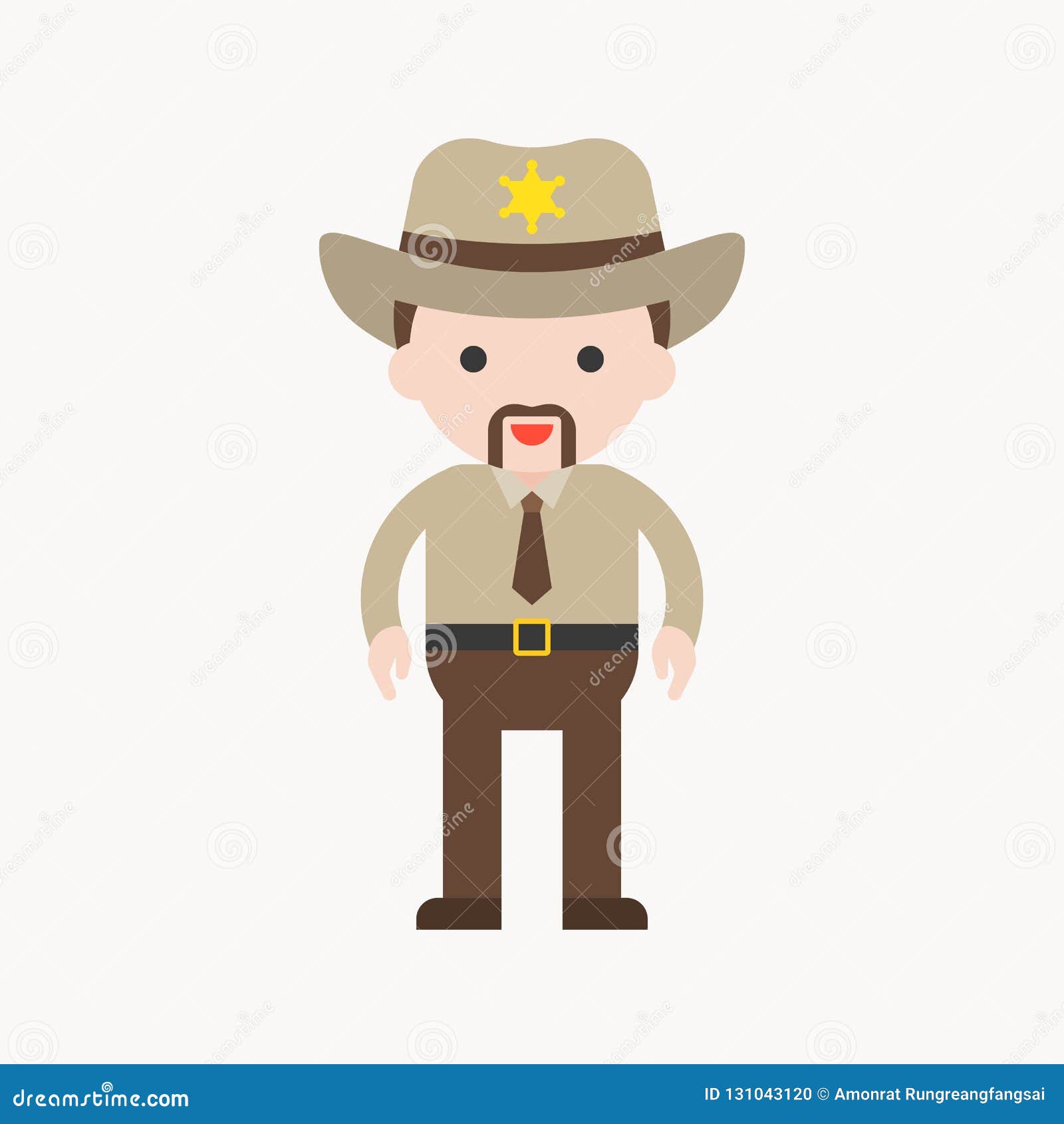 Sheriff, Cute Character, Professional Set, Flat Design Stock Vector ...