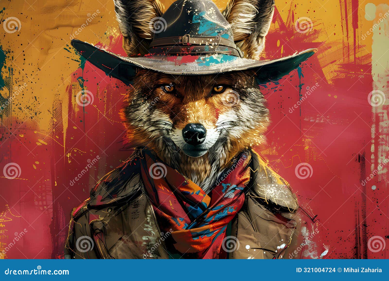 Sheriff Fox in Cowboy Hat Illustration Stock Illustration ...