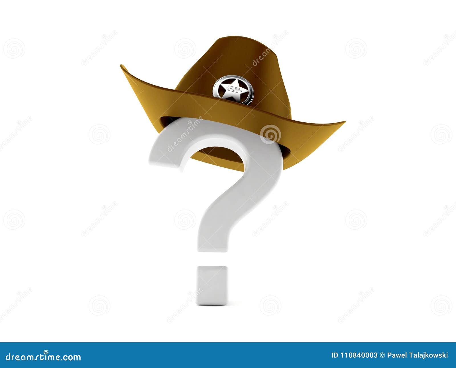 Sheriff Hat with Question Mark Stock Illustration - Illustration of ...