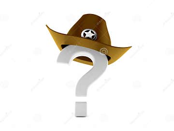 Sheriff Hat with Question Mark Stock Illustration - Illustration of ...