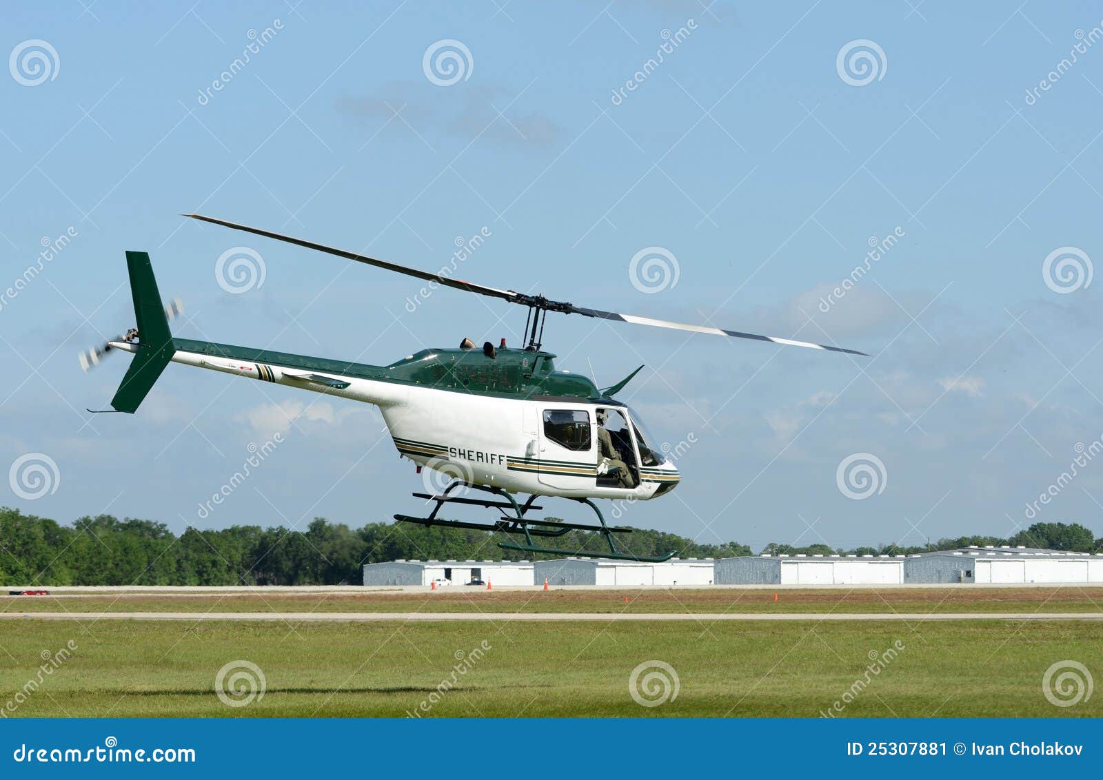 Sheriff Helicopter Taking Off Stock Image - Image of airfield, chopper ...