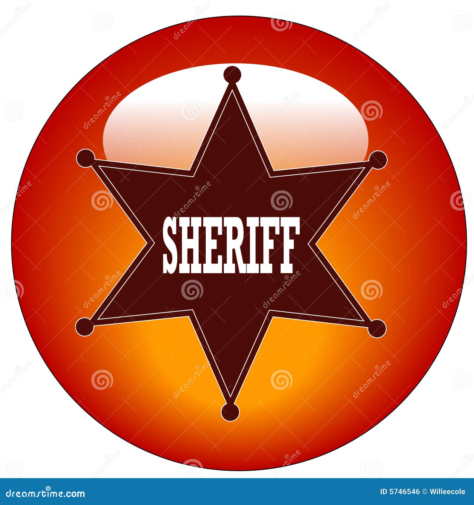 Sheriff icon stock vector. Illustration of police, star - 5746546