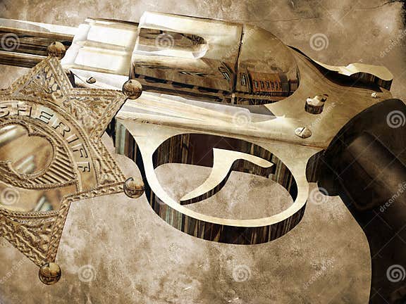 Sheriff s gun stock illustration. Illustration of bullet - 18447338
