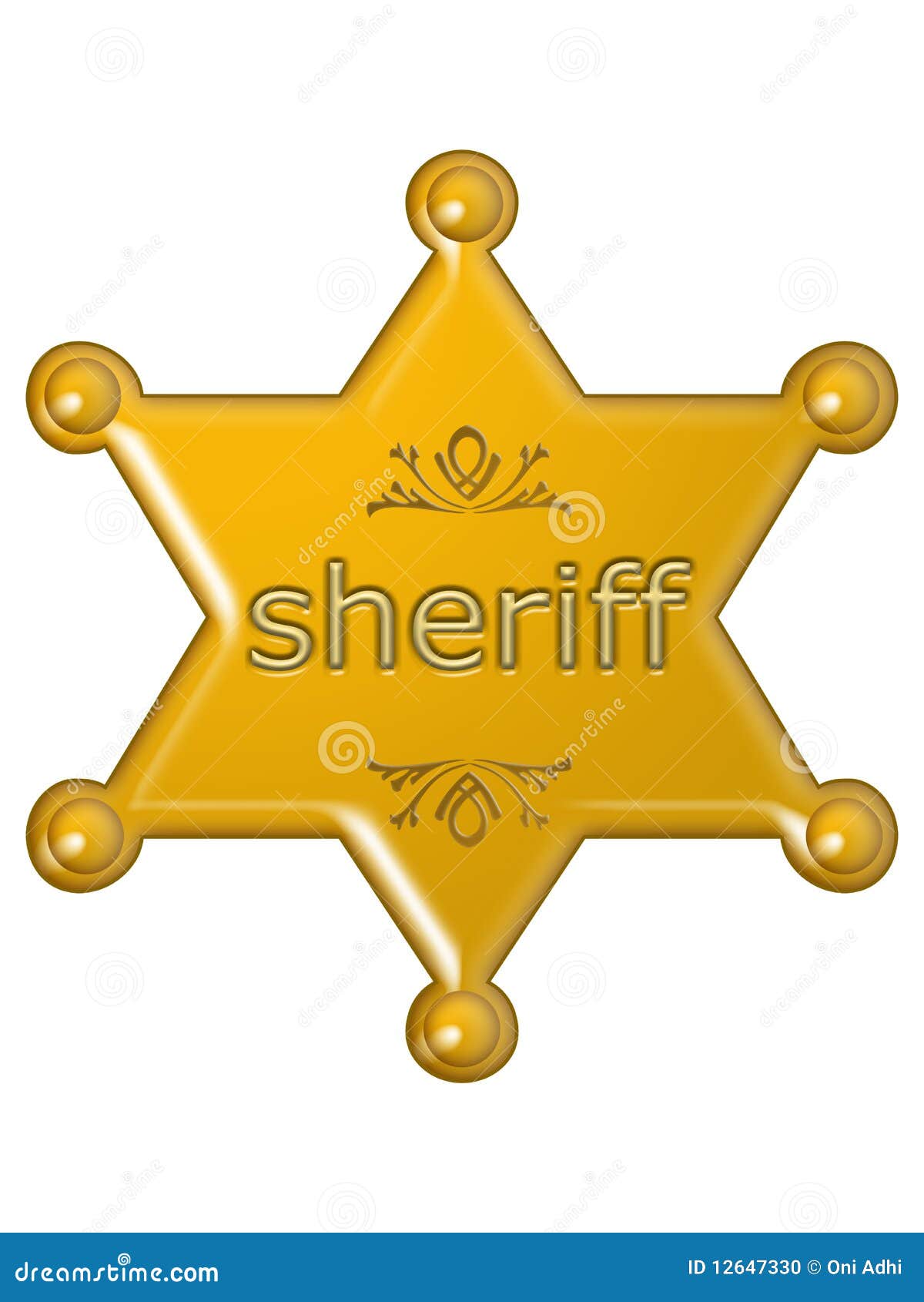 Sheriff star stock illustration. Illustration of athletics - 12647330