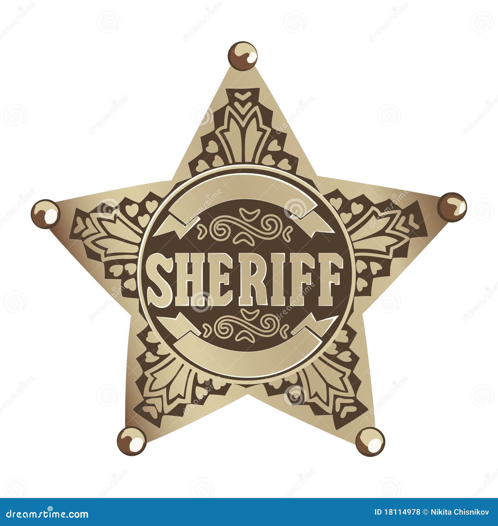 Sheriff Star Symbols - Different Vector Illustrations - Isolated On ...