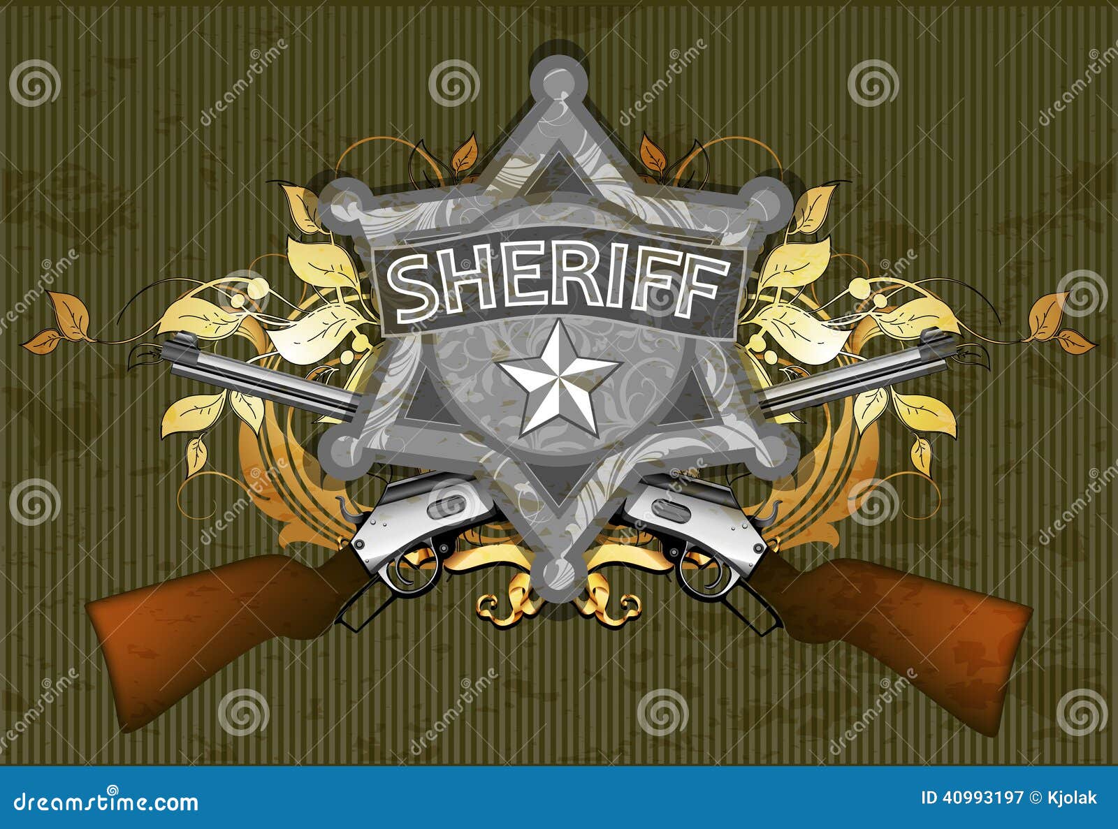 Sheriff star with guns stock vector. Illustration of background - 40993197