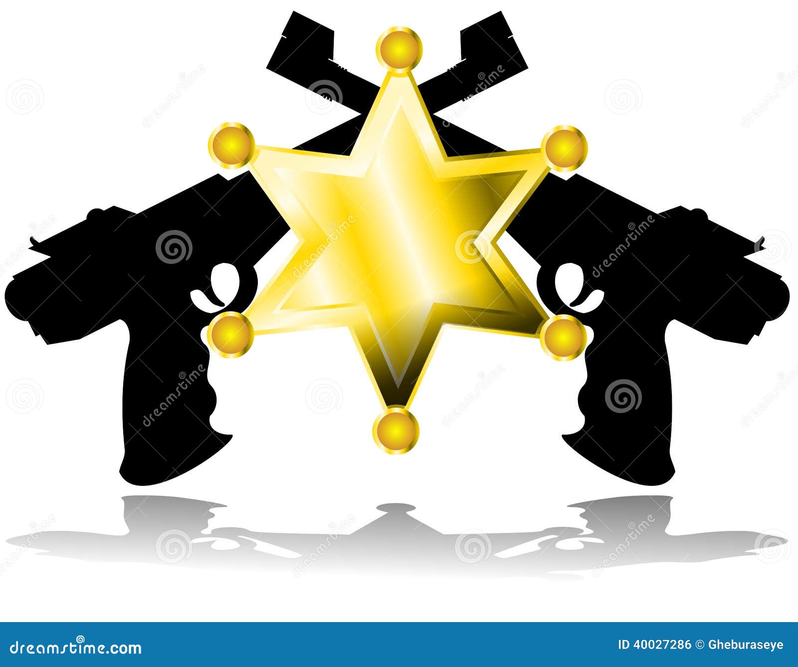Stylized Sheriff Star With Guns Isolated Stock Photography ...