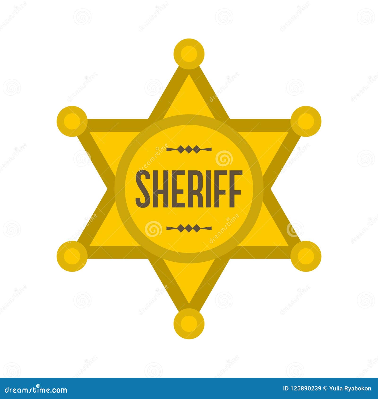 Sheriff star icon stock illustration. Illustration of sheriff - 125890239