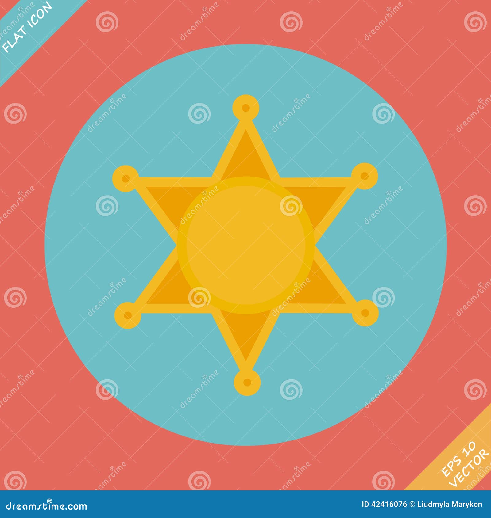 Sheriff Star Icon - Vector Illustration. Stock Vector - Illustration of ...