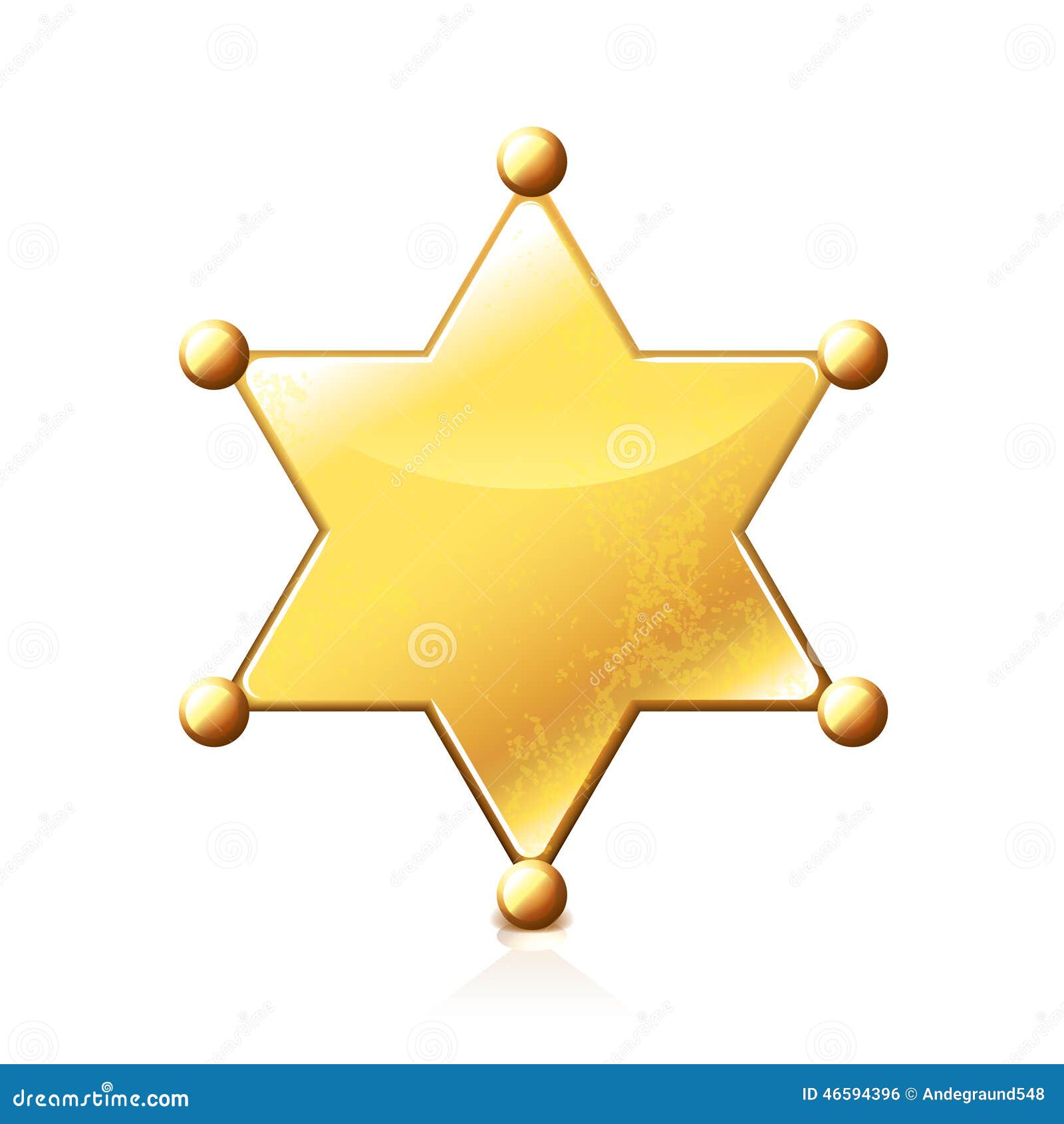 Sheriff Star Isolated on White Vector Stock Vector - Illustration of ...