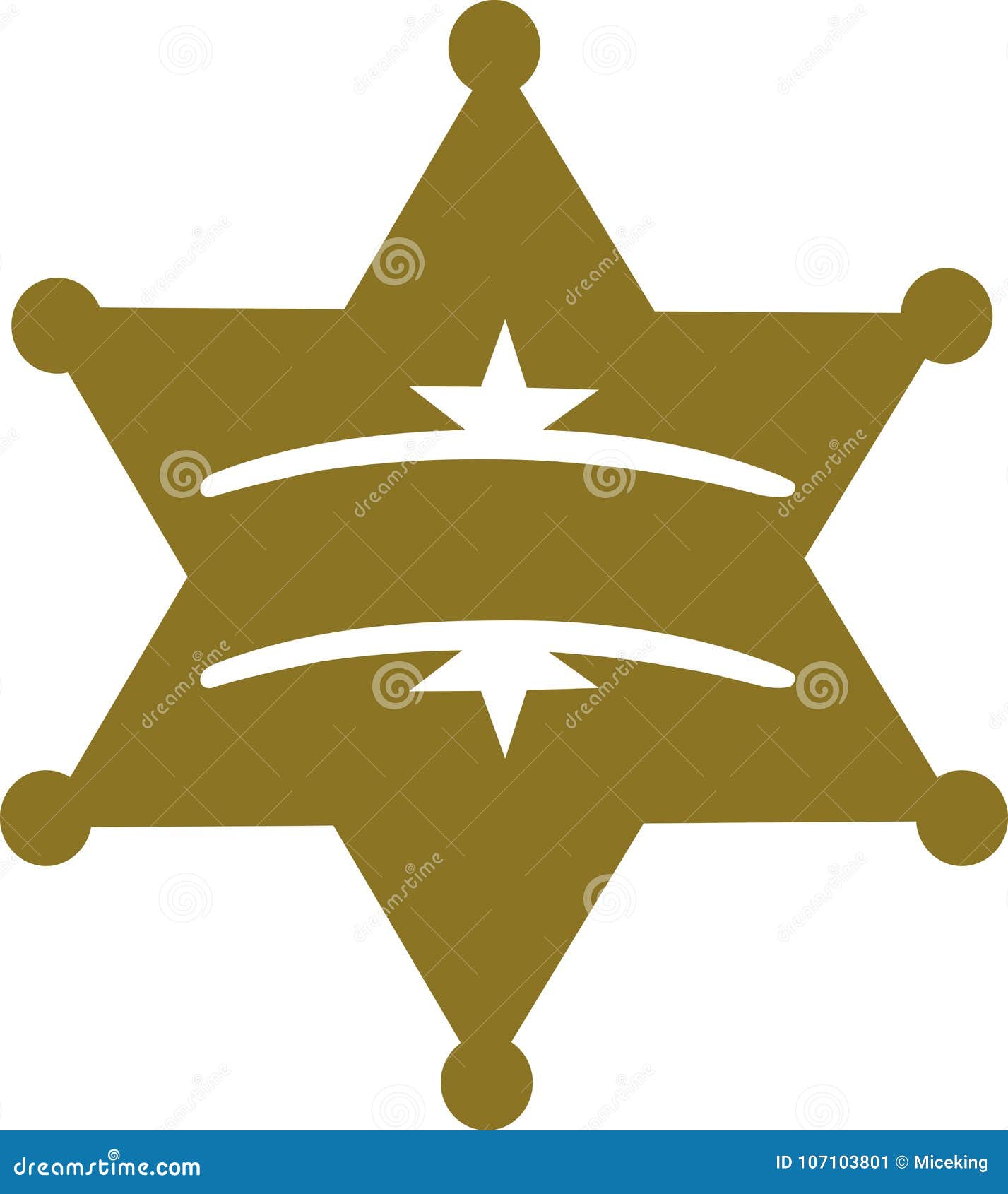 Sheriff Star with Place for Name Stock Vector - Illustration of star ...