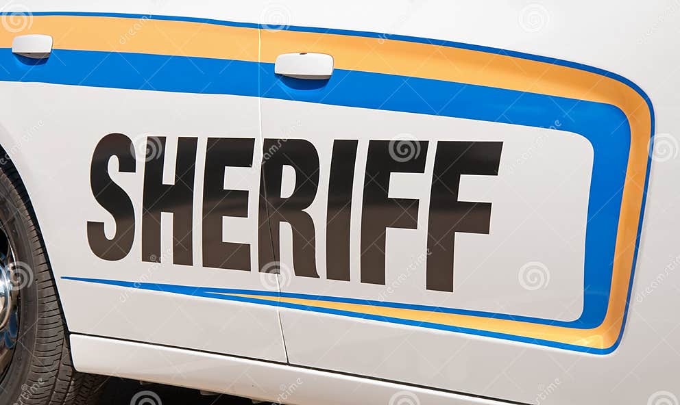 Sheriff Text in Black on Side of a Patrol Car Stock Image - Image of ...