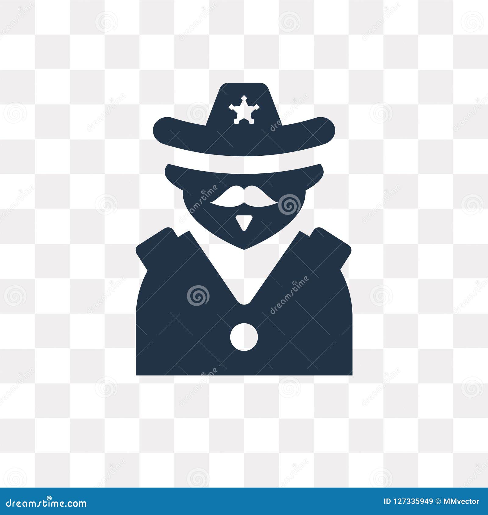 Sheriff Vector Icon Isolated On Transparent Background, Linear S ...