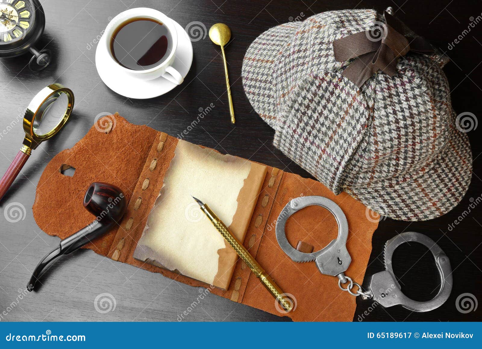 Sherlock Holmes Concept. Private Detective Tools Stock Image - Image of ...