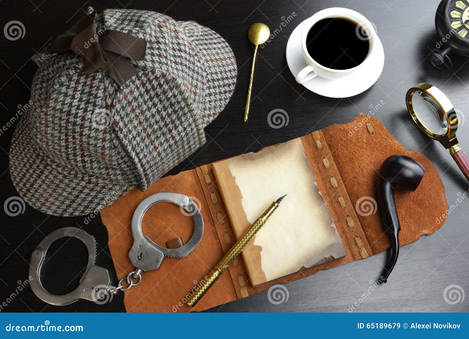 Sherlock Holmes Concept. Private Detective Tools Stock Image - Image of ...