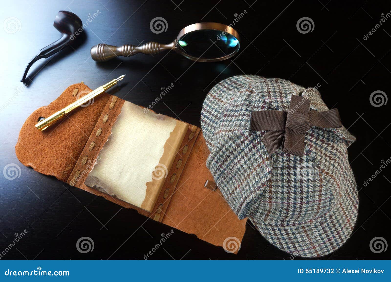 Sherlock Holmes Concept. Private Detective Tools Stock Photo - Image of ...