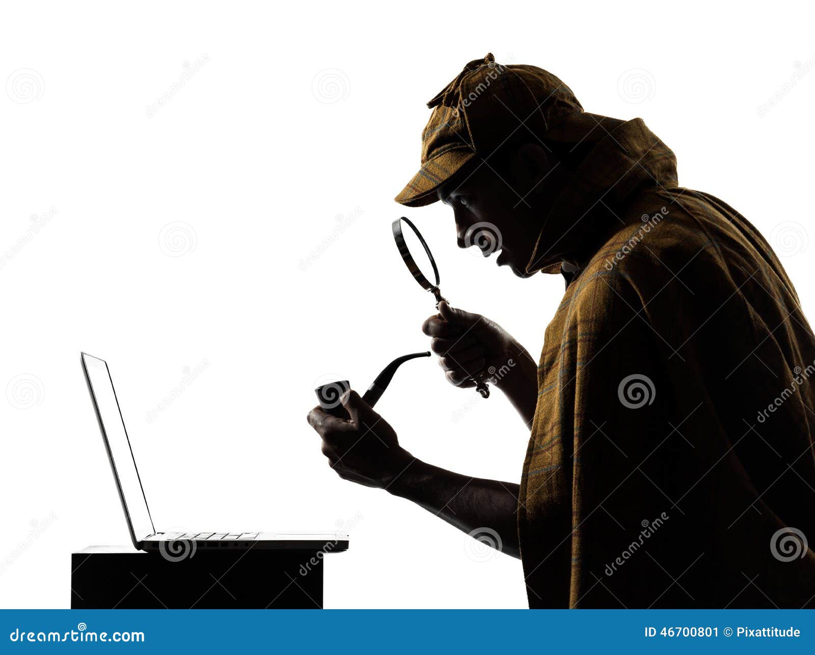 Sherlock Holmes Laptop Computer Silhouette Royalty-Free Stock ...