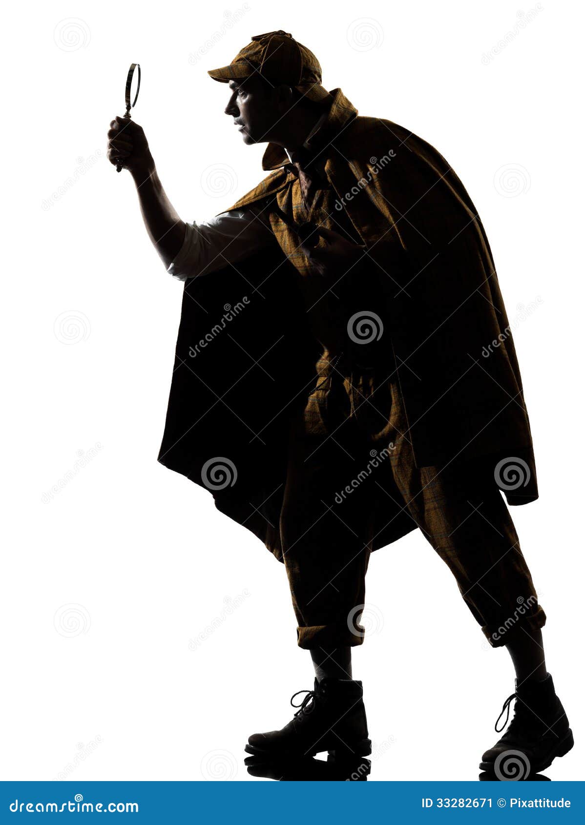 Sherlock holmes silhouette stock image. Image of profile - 33282671