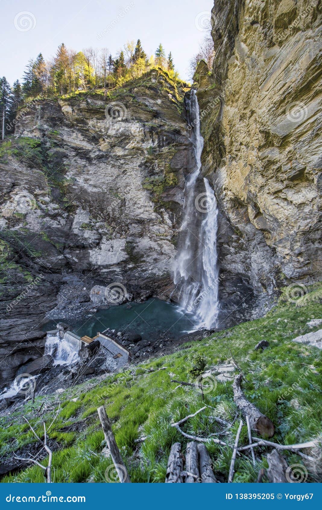 View on Reichenbach Waterfall Stock Image - Image of nature, water ...