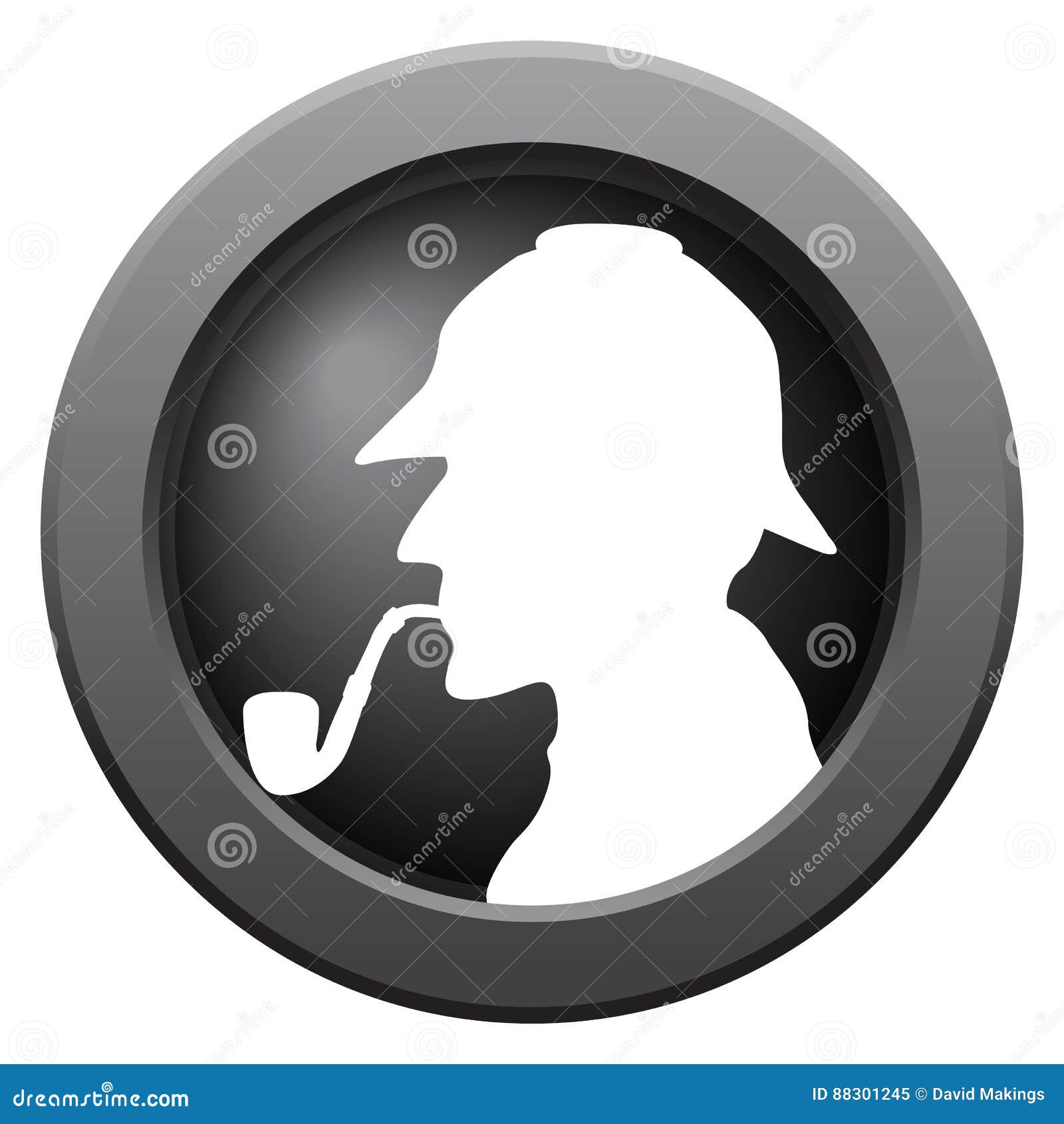 Sherlock Icon Dark Metal stock illustration. Illustration of icon ...