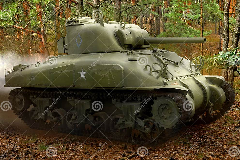 Sherman M42 tank stock photo. Image of invasion, battle - 4202912