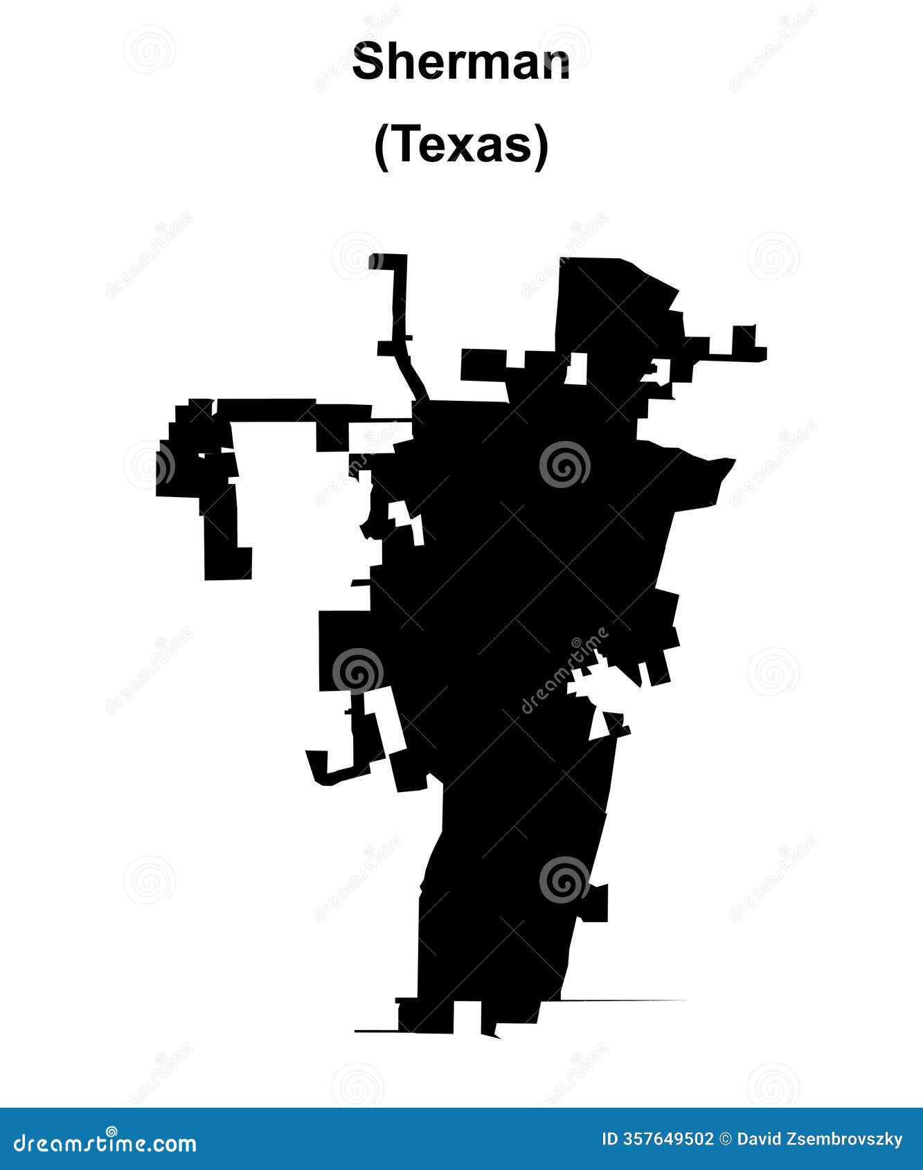 Sherman Outline Map Cartoon Vector | CartoonDealer.com #361754231