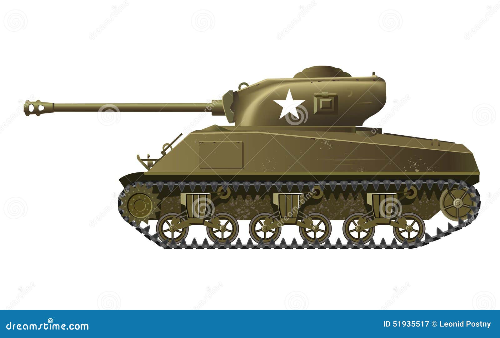 Sherman tank stock illustration. Illustration of weapons - 51935517
