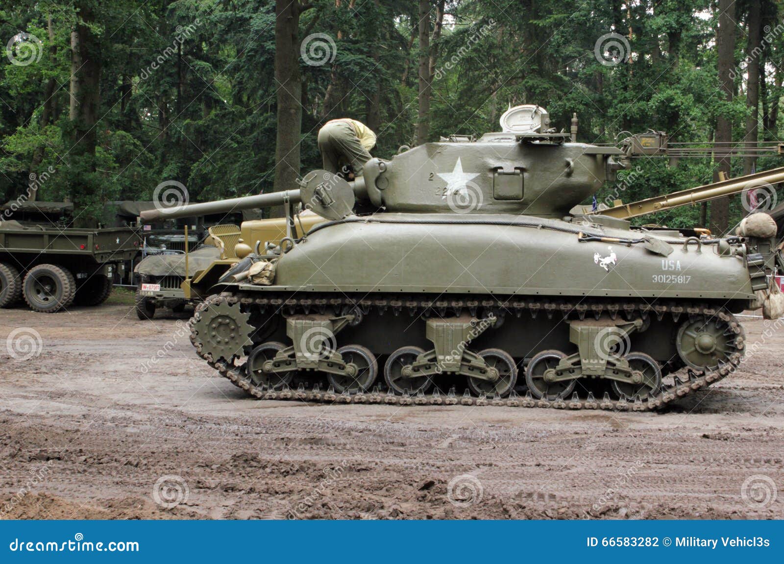Sherman Tank Starting Up Engine Editorial Photography - Image of ...
