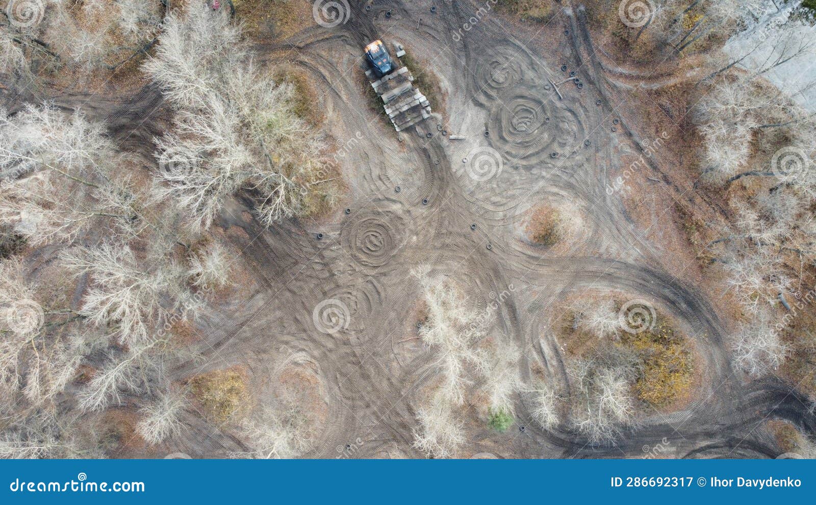 Sherp Track with Circles on the Ground Stock Image - Image of park ...