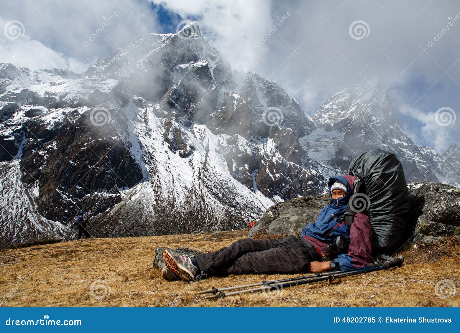 Sherpa is Having Rest during Working Day Editorial Image - Image of ...