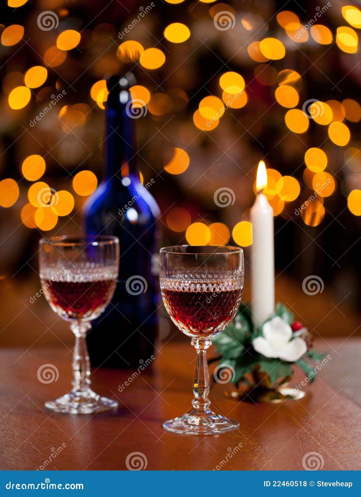 Sherry Glasses in Front of Xmas Tree Stock Photo - Image of luxury ...