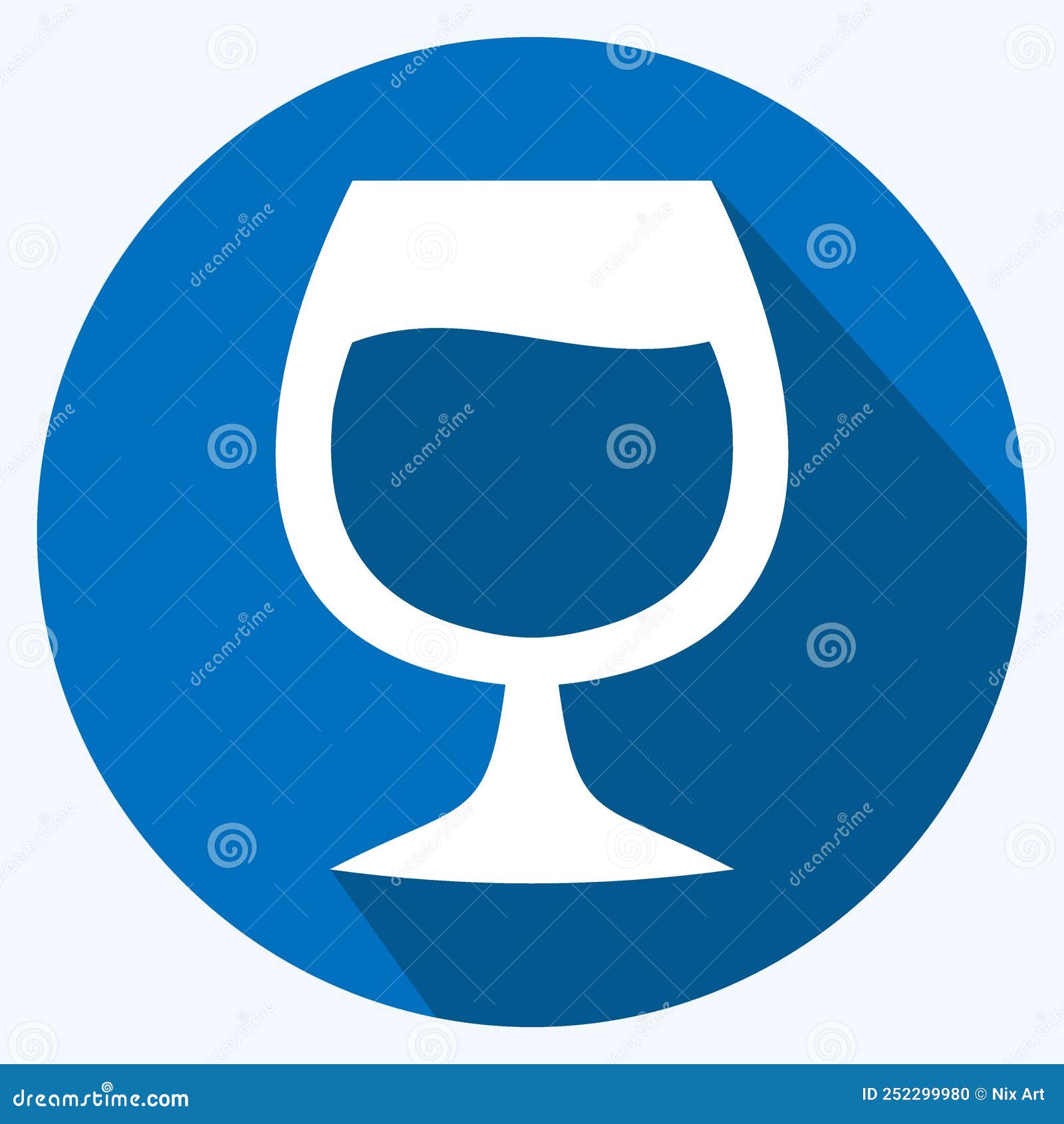 Sherry Icon in Trendy Long Shadow Style Isolated on Soft Blue ...