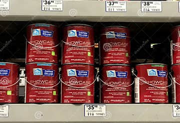 Sherwin Williams Cans of Paint at Lowe`s Editorial Photography - Image ...