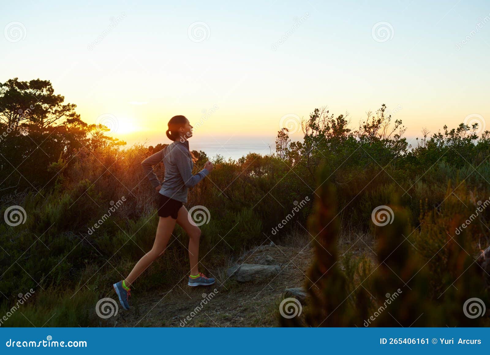 Shes Getting Lighter with Every Step. a Beautiful Brunette Training ...