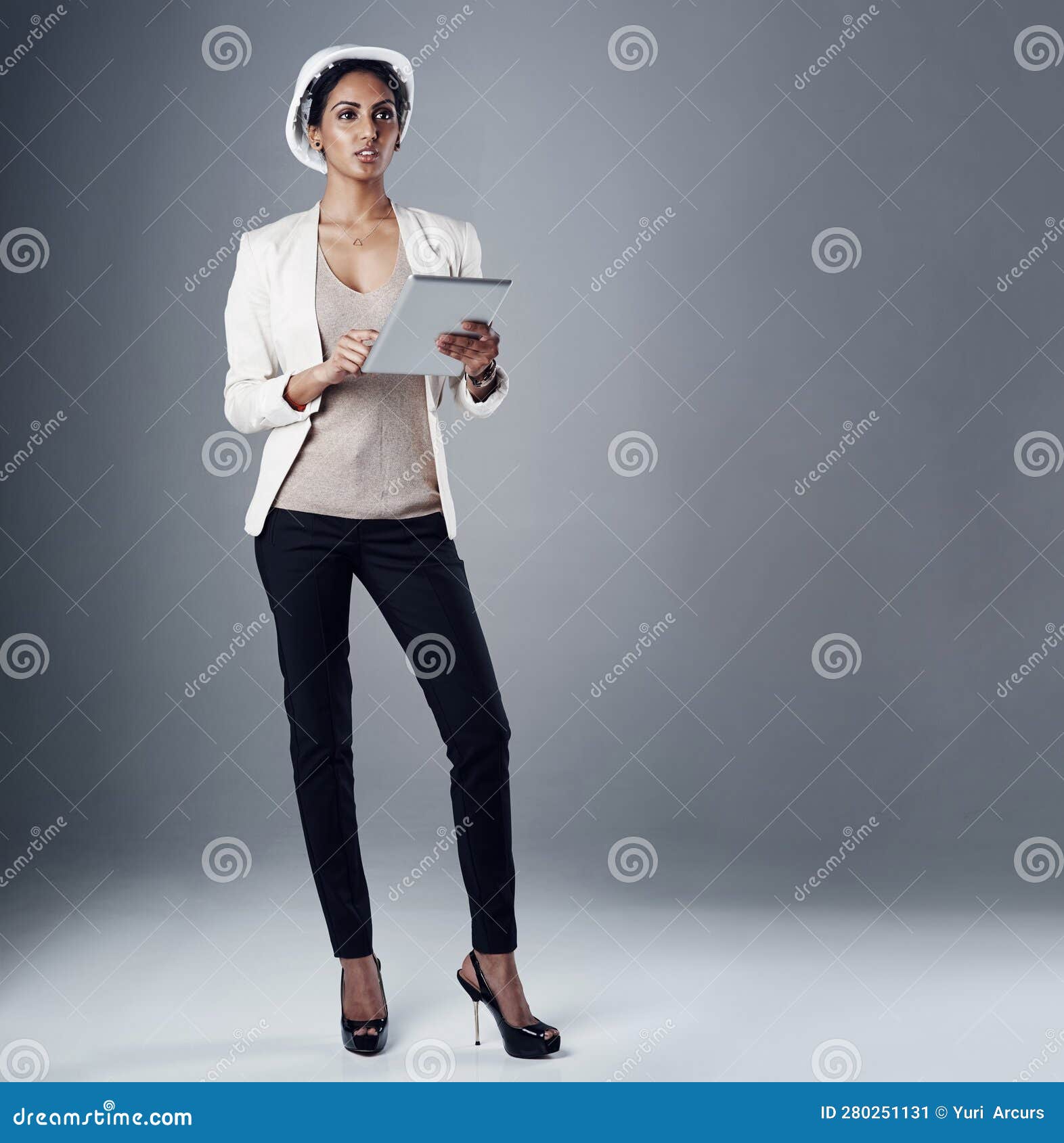 Shes Got Big Plans. a Well-dressed Civil Engineer Using Her Tablet ...