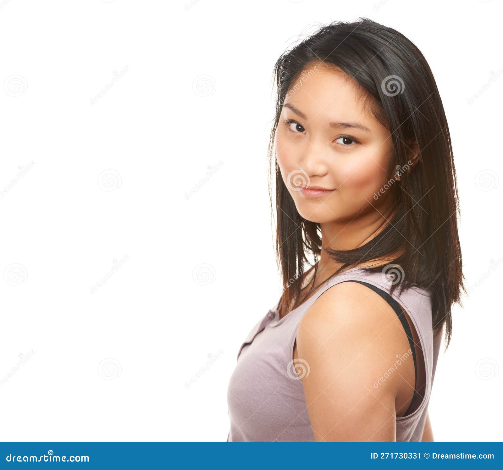 Shes Packing Loads Of Confidence A Young Asian Woman Isolated On White Stock Image Image Of