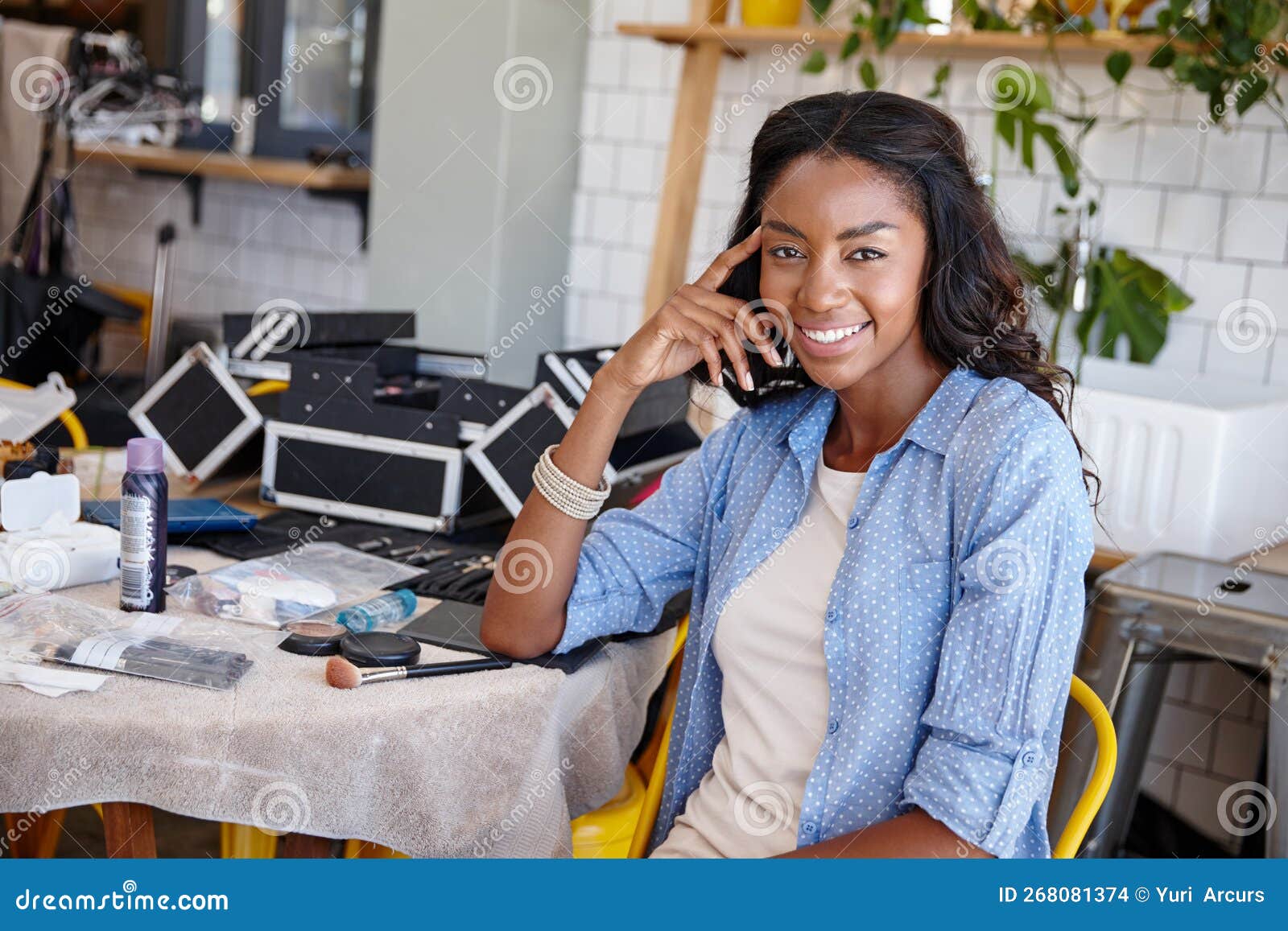 Shes a Professional Makeup Artist. a Young Makeup Artist at Work. Stock ...