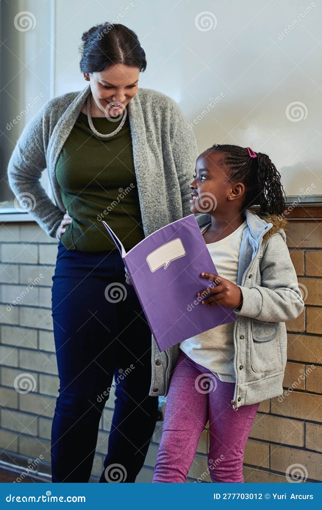 Shes Up Next with Her Class Presentation. an Elementary School Girl ...
