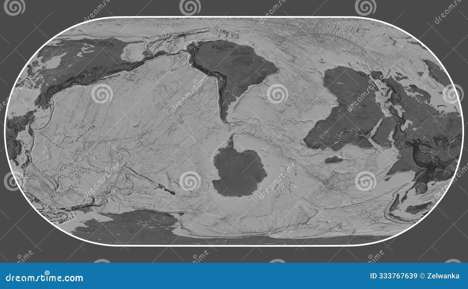 Shetland Plate - Global Map. Eckert III. Bilevel Stock Illustration ...