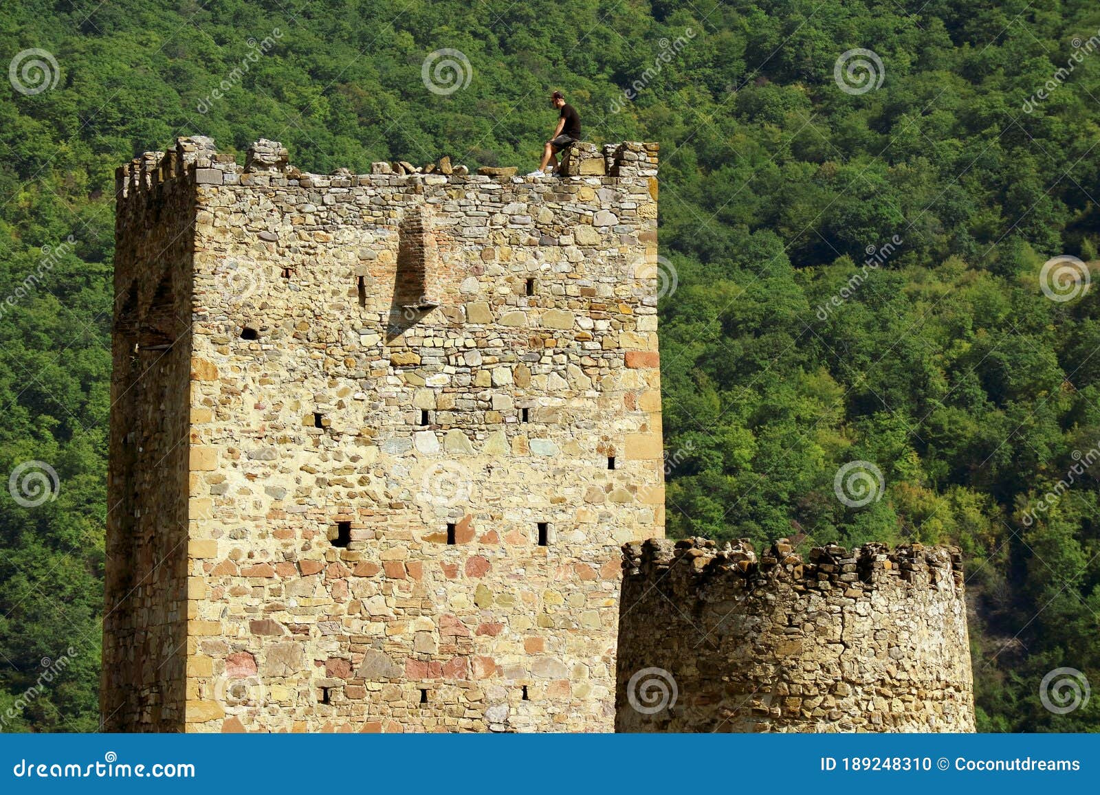 The Sheupovari Square Tower With The Round Tower In Ananuri Medieval ...