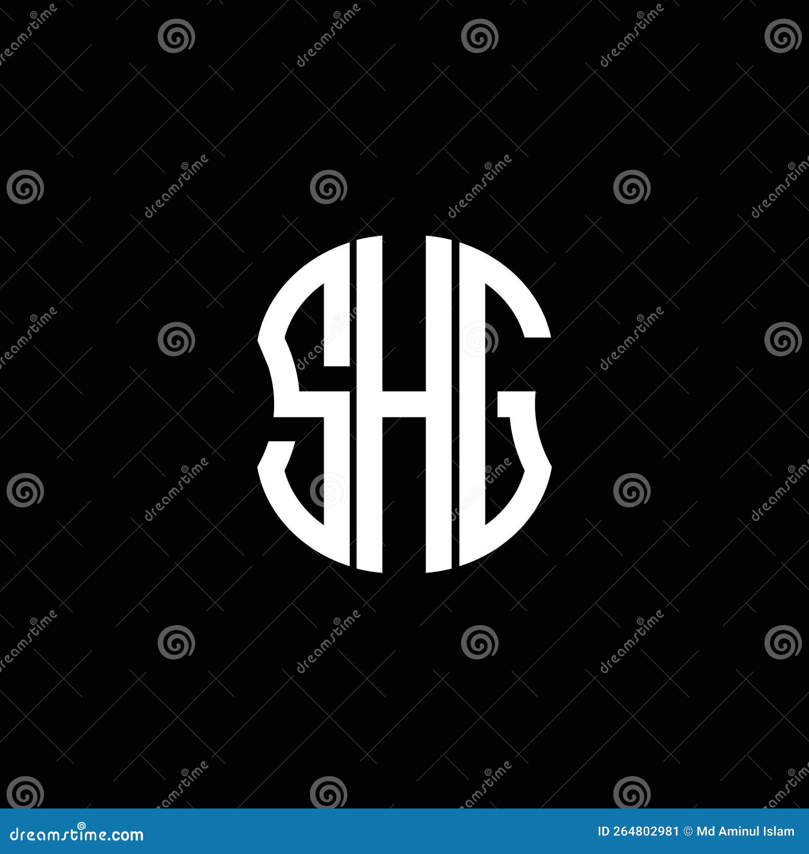 SHG Letter Logo Abstract Creative Design. Stock Illustration ...