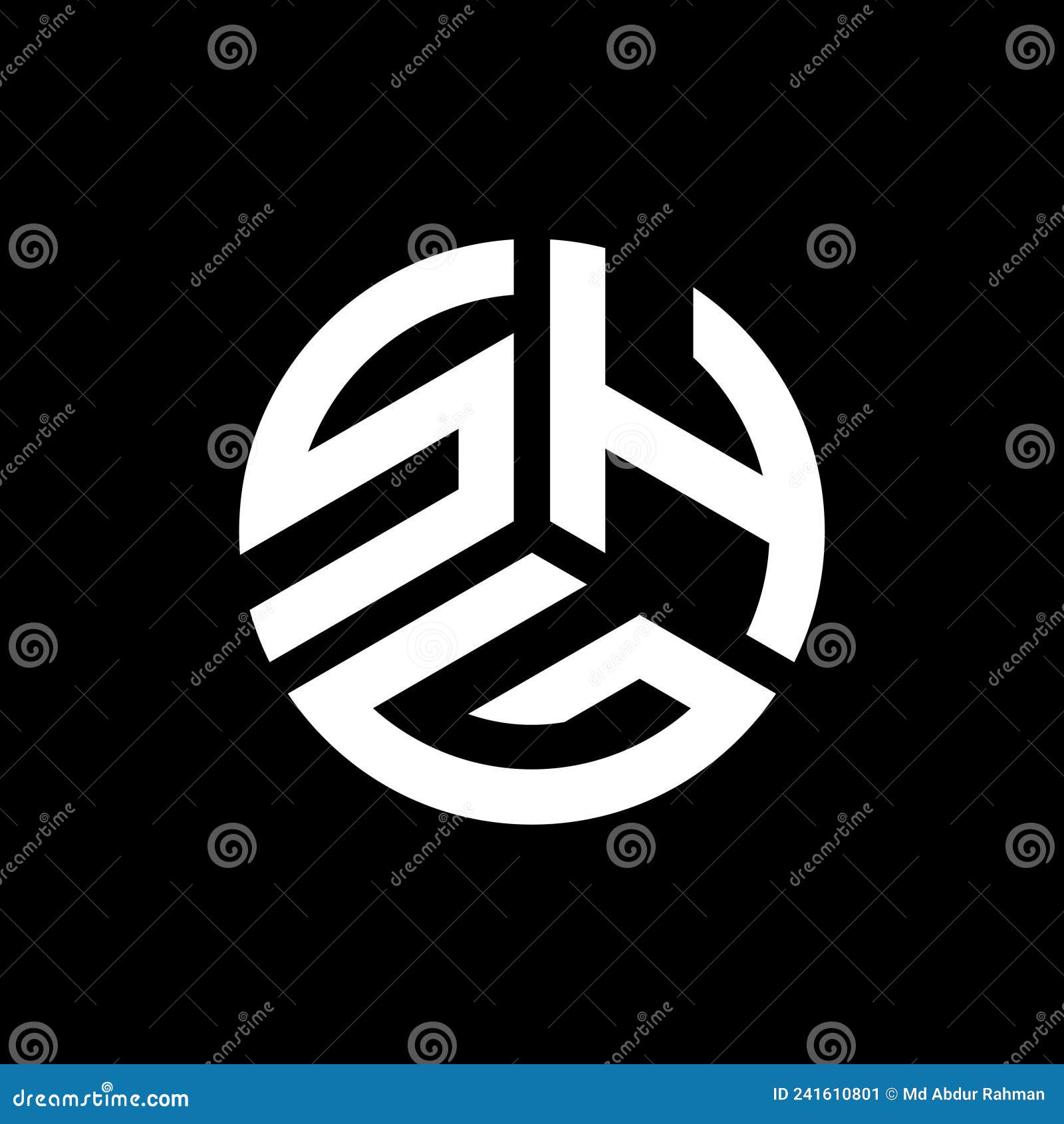 SHG Letter Logo Design on Black Background. SHG Creative Initials ...