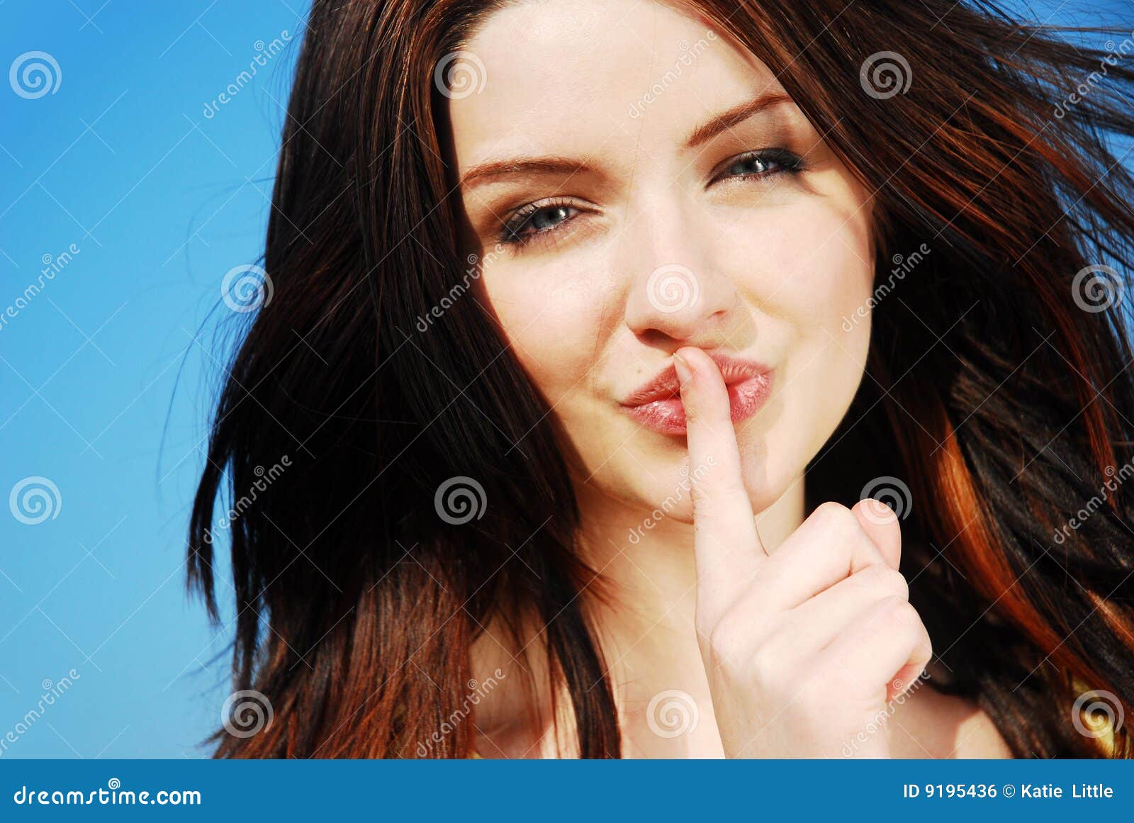 Shh! stock photo. Image of private, lips, girl, healthy - 9195436