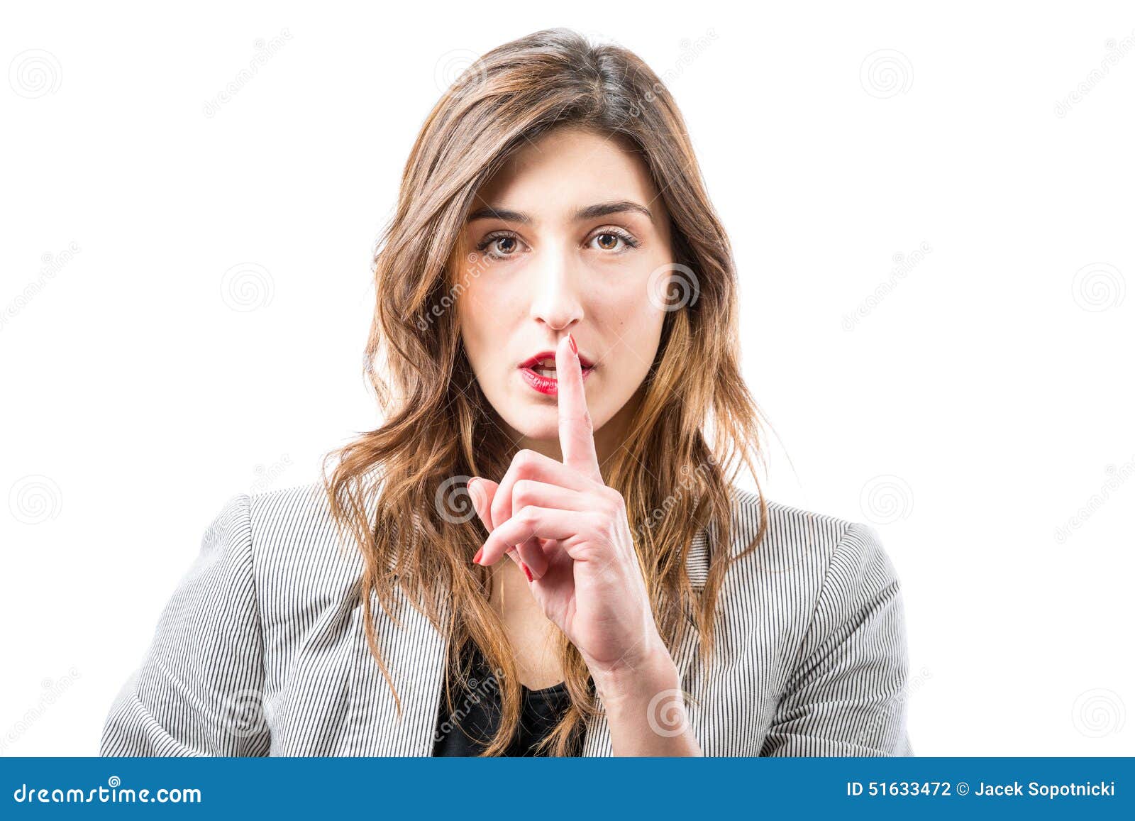 Shh. Finger on lips. stock photo. Image of caucasian - 51633472