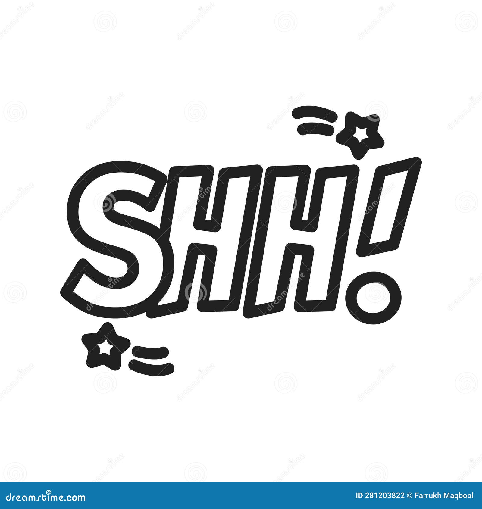 Shh Icon Image. stock vector. Illustration of line, guidepost - 281203822