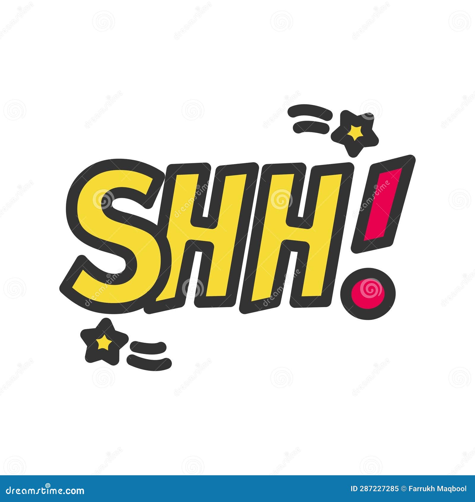 Shh Icon Image. stock vector. Illustration of sign, isolated - 287227285
