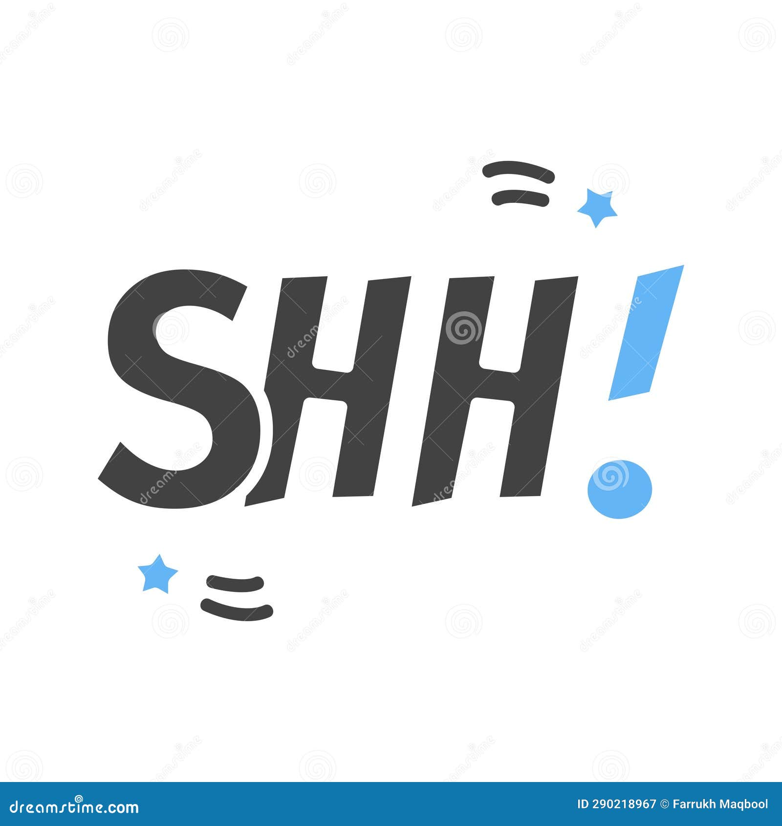 Shh Icon Image. stock vector. Illustration of line, quiet - 290218967